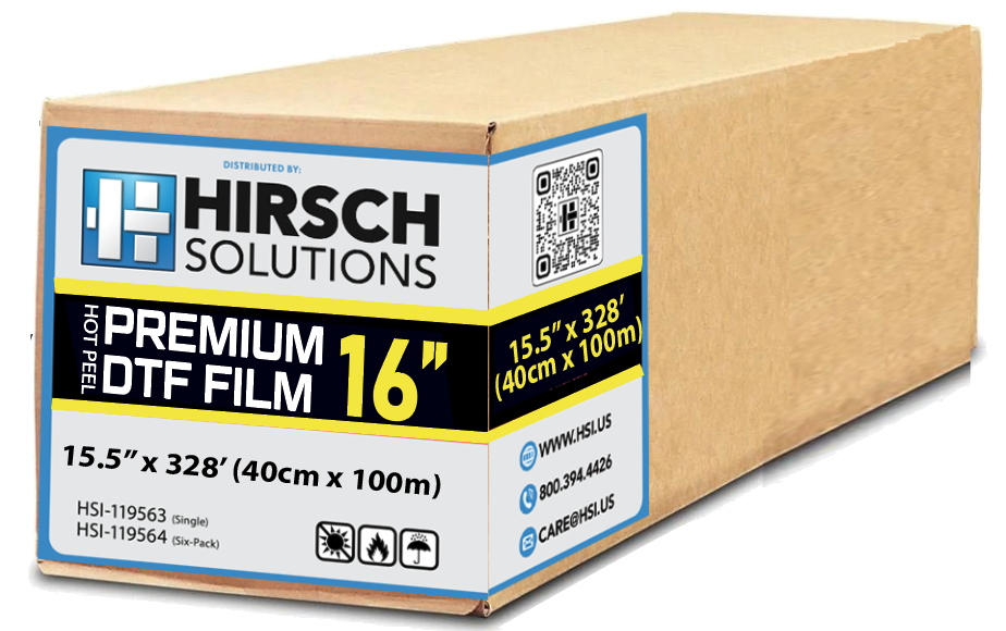 Hirsch Premium Hot Peel 16" DTF Film (15.5" x 328') for Brother DTF ...